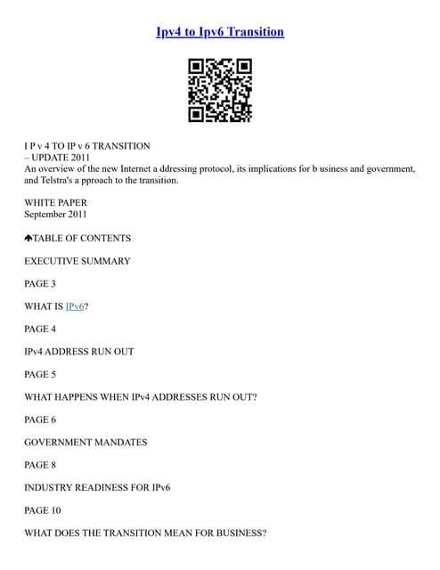 Ipv4 To Ipv6 Transition Pdf