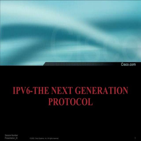 Ipv6 The Next Generation Protocol Ppt 