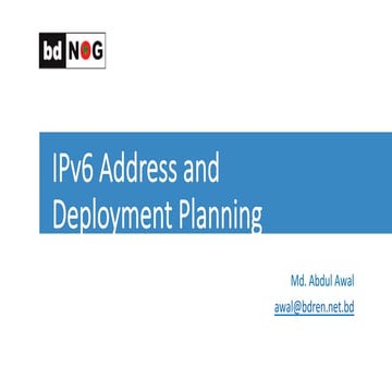 IPv6 Address & Deployment Planning | PPT