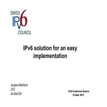 IPv6 solutions for an easy implementation | PDF