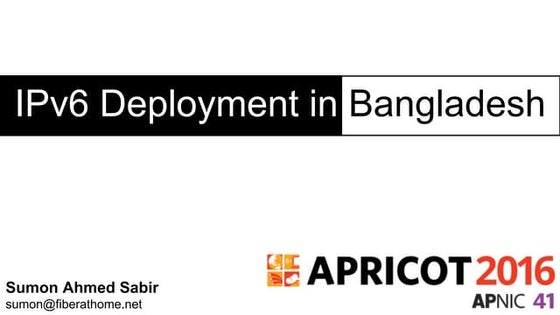 IPv6 deployment status in Bangladesh | PPT