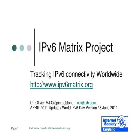 World IPv6 Day IPv6Matrix Results Presentation | PDF