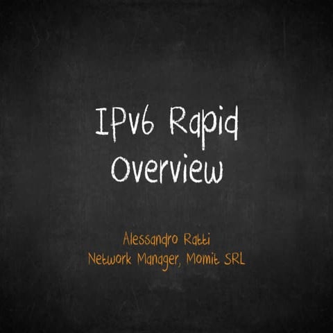 festival ICT 2013: IPv6 rapid overview | PDF