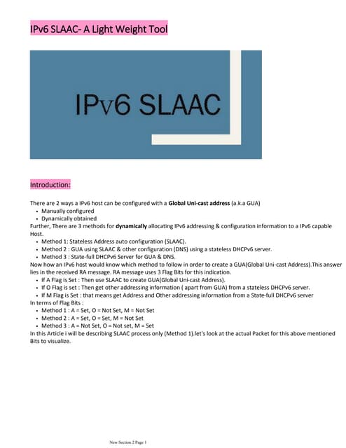 Ipv6 slaac concepts and configuration | PPT