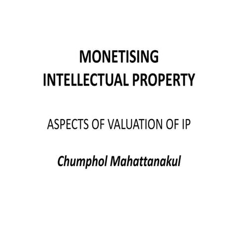 Ip valuation presentation | PDF
