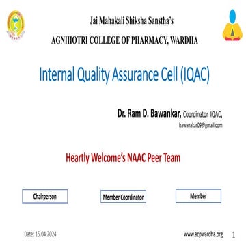 Internal Quality Assurance Cell Presentation for NAAC | PDF