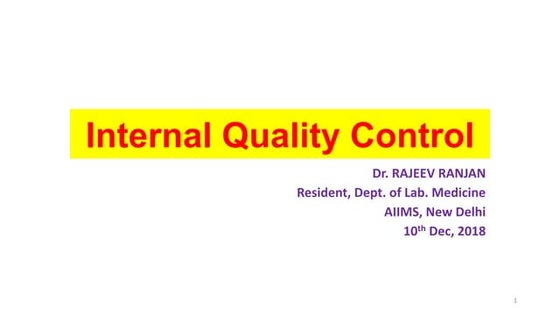 Troubleshooting Poor EQA/QC Performance in the Laboratory | PDF