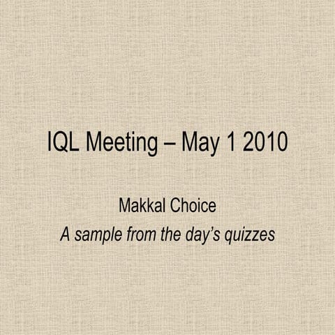 Iql meeting may 1 2010 | PPT