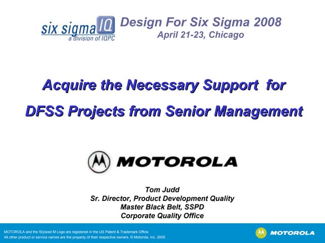 Example of DFSS Project | PPTX