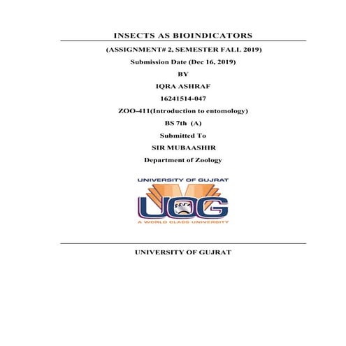 INSECTS AS BIO INDICATORS | PDF