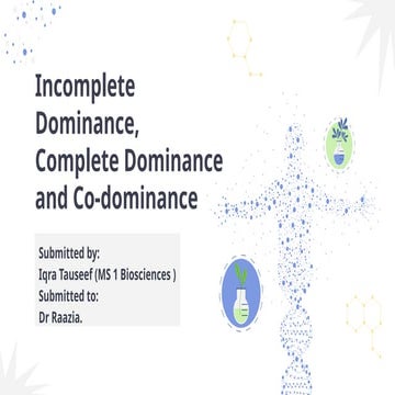 Incomplete dominance, complete dominance and co dominance ppt | PPTX