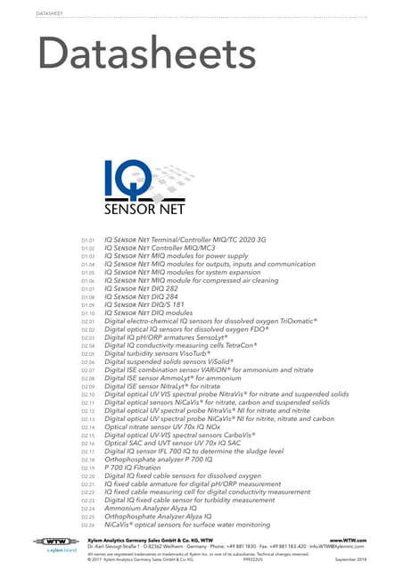 Vi solid 700 iq tss sensor-wtw | PDF