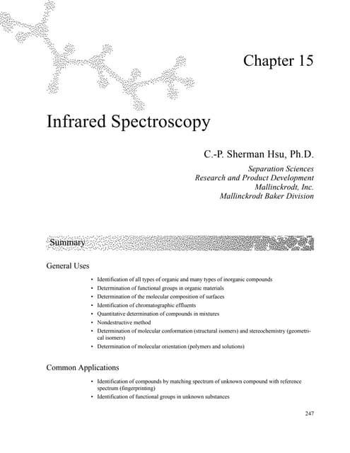 Applications of infrared spectroscopy | PPTX | Chemistry | Science