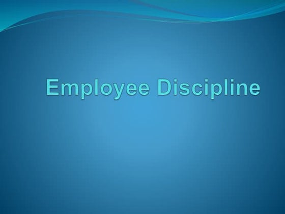 Employee discipline | PPT