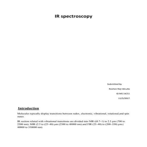 Introduction to infrared spectrometry | PDF