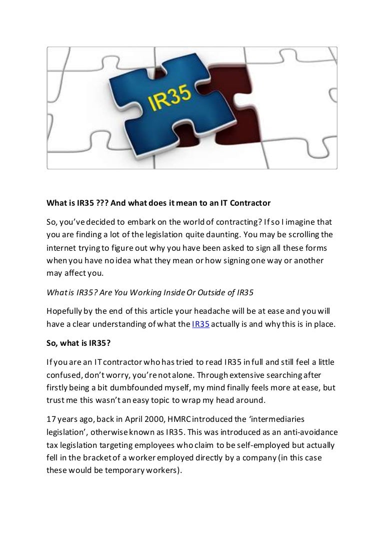 What is IR35? Are You Working Inside Or Outside of IR35