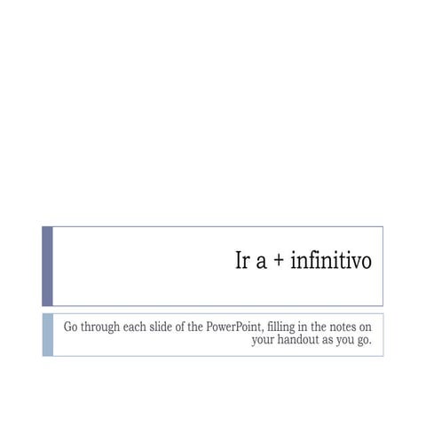 Ir a + Infinitivo | PPTX