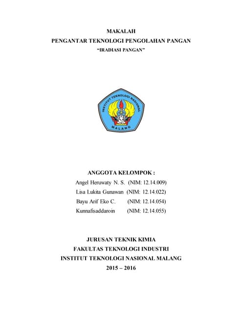 Iradiasi pangan | PPT