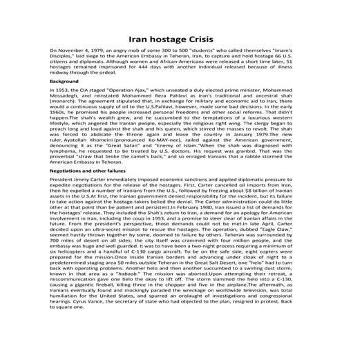 Iran hostage crisis | PDF