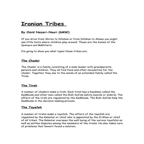Iranian tribes | PDF