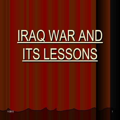 Iraq war and its lessons 2003 | PPT