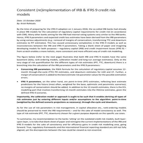 IRB and IFRS 9 credit risk models - consistent (re)implementation | PDF