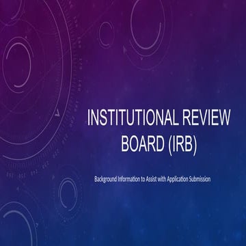 IRB Class Presentation. pptx Slideshare. | PPTX