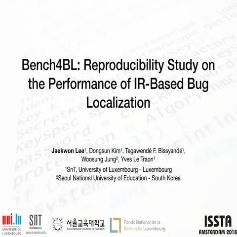 A tale of experiments on bug prediction