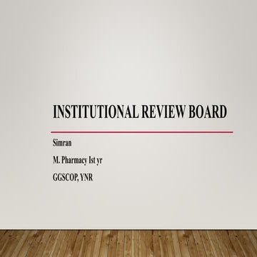 Institutional Review Board | PPTX