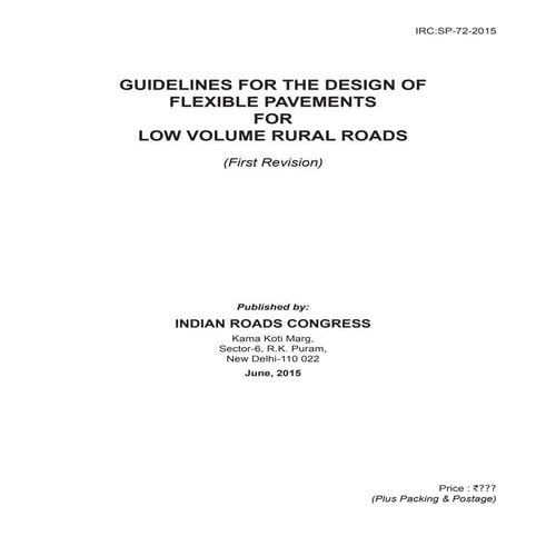 Guideline for the Design of Low Volume Rural Road Design | PDF