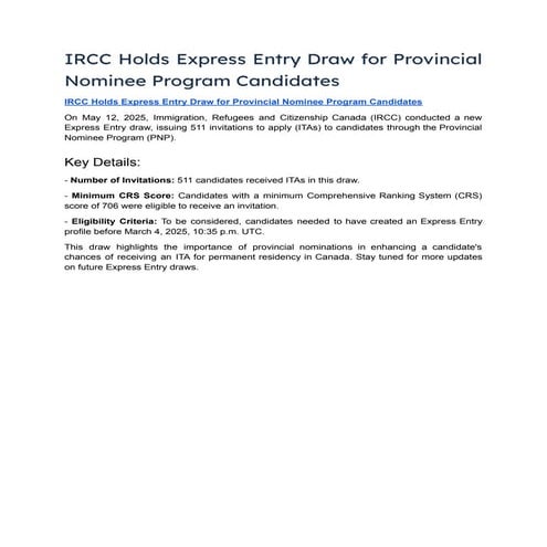 IRCC Holds Express Entry Draw for Provincial Nominee Program Candidates.pdf