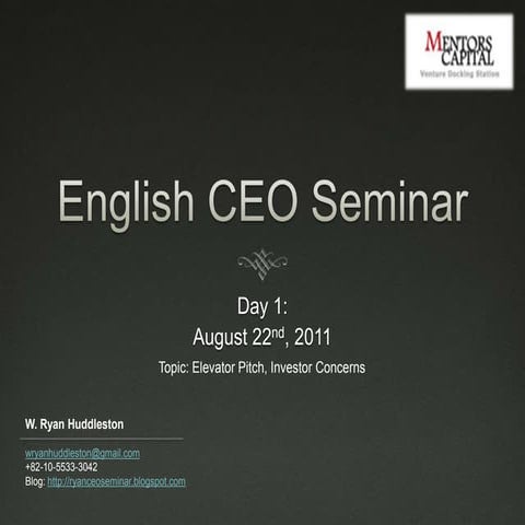 Ryan CEO English Seminar-Day 1 | PPTX