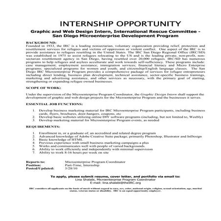 Microenterprise Graphic Design Intern | PDF