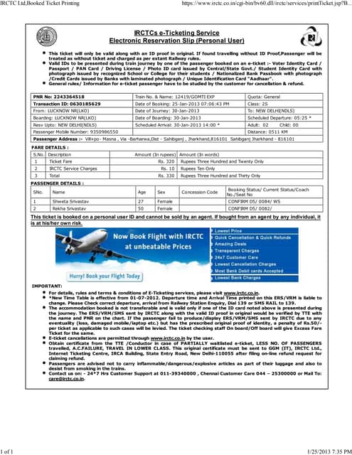 Irctc next generation e ticketing system | PDF