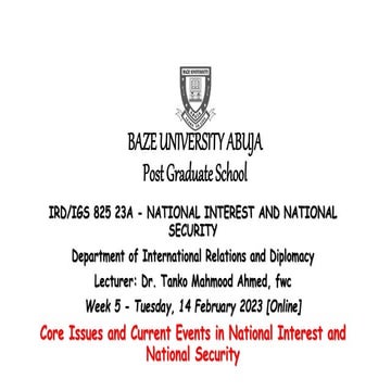 NATIONALINTEREST AND NATIONAL SECURITY IN NATIONAL SECURITY STRATEGY | PPTX