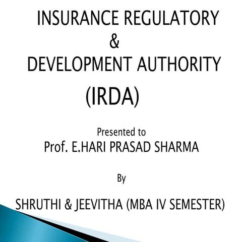 Irda | PPTX | Insurance | Personal Finance