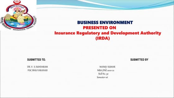 IRDA | PPTX | Insurance | Personal Finance