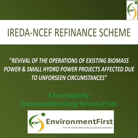 IREDA-NCEF REFINANCE SCHEME | PPSX