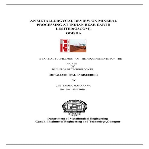 AN METALLURGICAL VIEW AT IREL,OSCOM | PDF