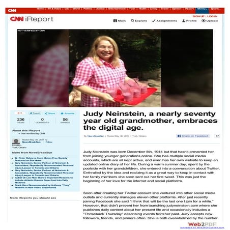 Judy Neinstein Toronto - CNN iReport | PDF