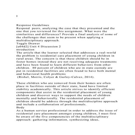 IResponse GuidelinesRespond peers, analyzing the case that .docx