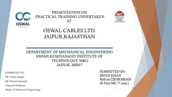 8 step-by-step processes of manufacturing of electrical cable | PPTX