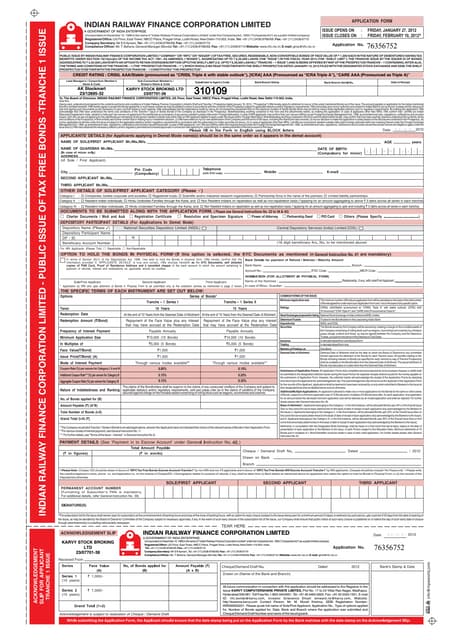 Nhai tax free bond application form | PDF