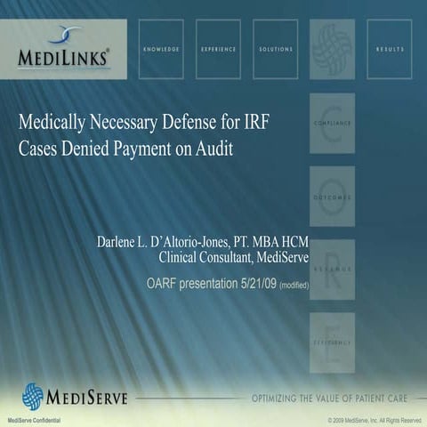 Irf Medical Necessity | PDF