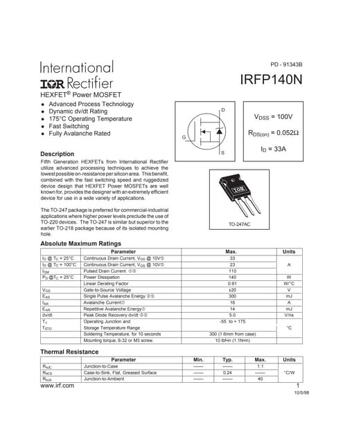 Original N-Channel Logic Level Enhancement Mode Field Effect Transistor Mosfet STU30N01 30N01 ...