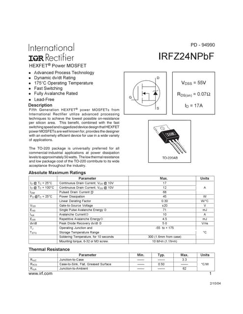 Mosfet canal n IRF3205.PDF