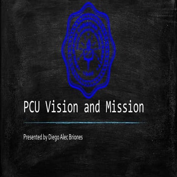 PCU Vision and Mission | PPTX