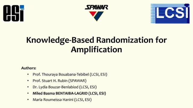 Knowledge Based Randomization For Amplification Ppt