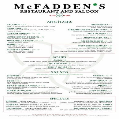 Irish american restaurant & bar menu | PDF