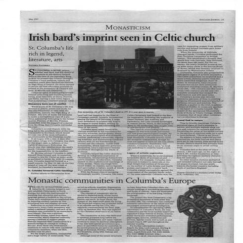 Irish Bard's Imprint Seen in Celtic Church | Anglican Journal | PDF